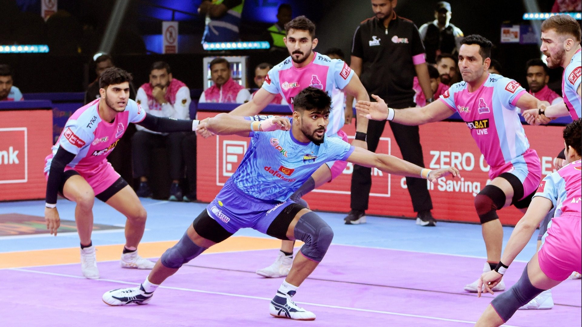 Jaipur Pink Panthers beat Bengal Warriorz 31-28 in match 123 of Pro Kabaddi League Season 11
