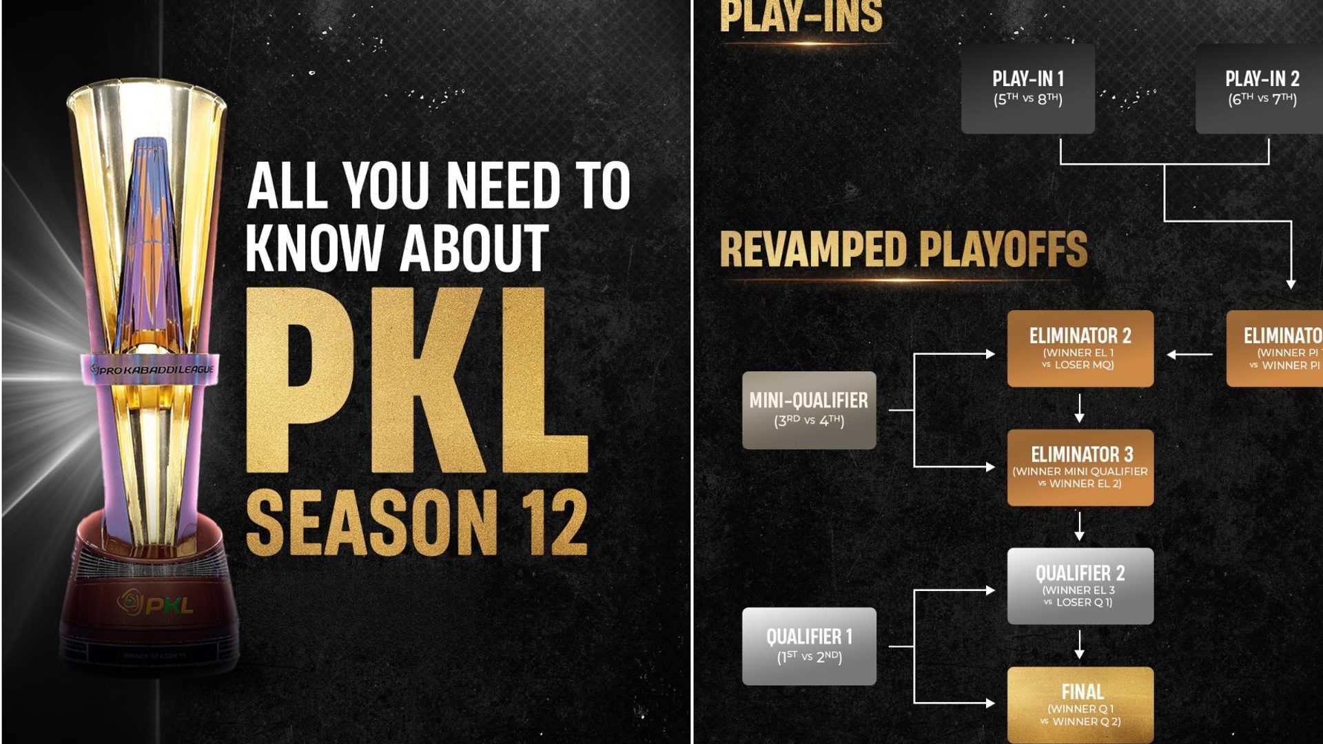PKL Season 12 Unveils New Format with Play-ins, Golden Raid & 108-Match League Stage