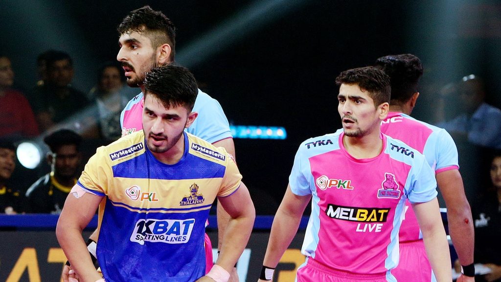Jaipur Pink Panthers and Tamil Thalaivas played out a 30-30 in match 19 of Pro Kabaddi League ...